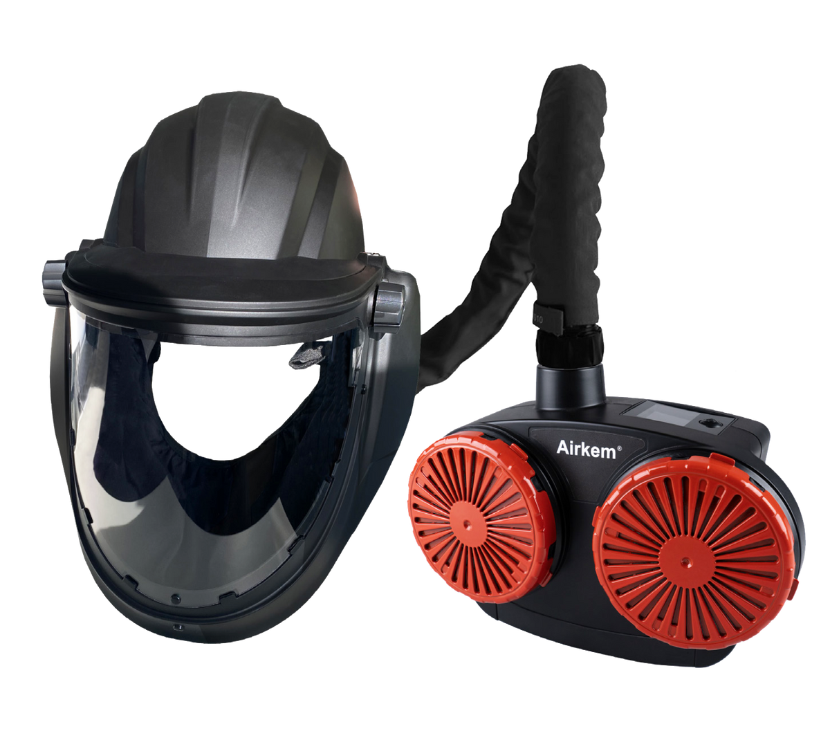 WELTEK KM9700P Navishock Clear Grinding Helmet c/w Airkem Unit/Hard Ha ...