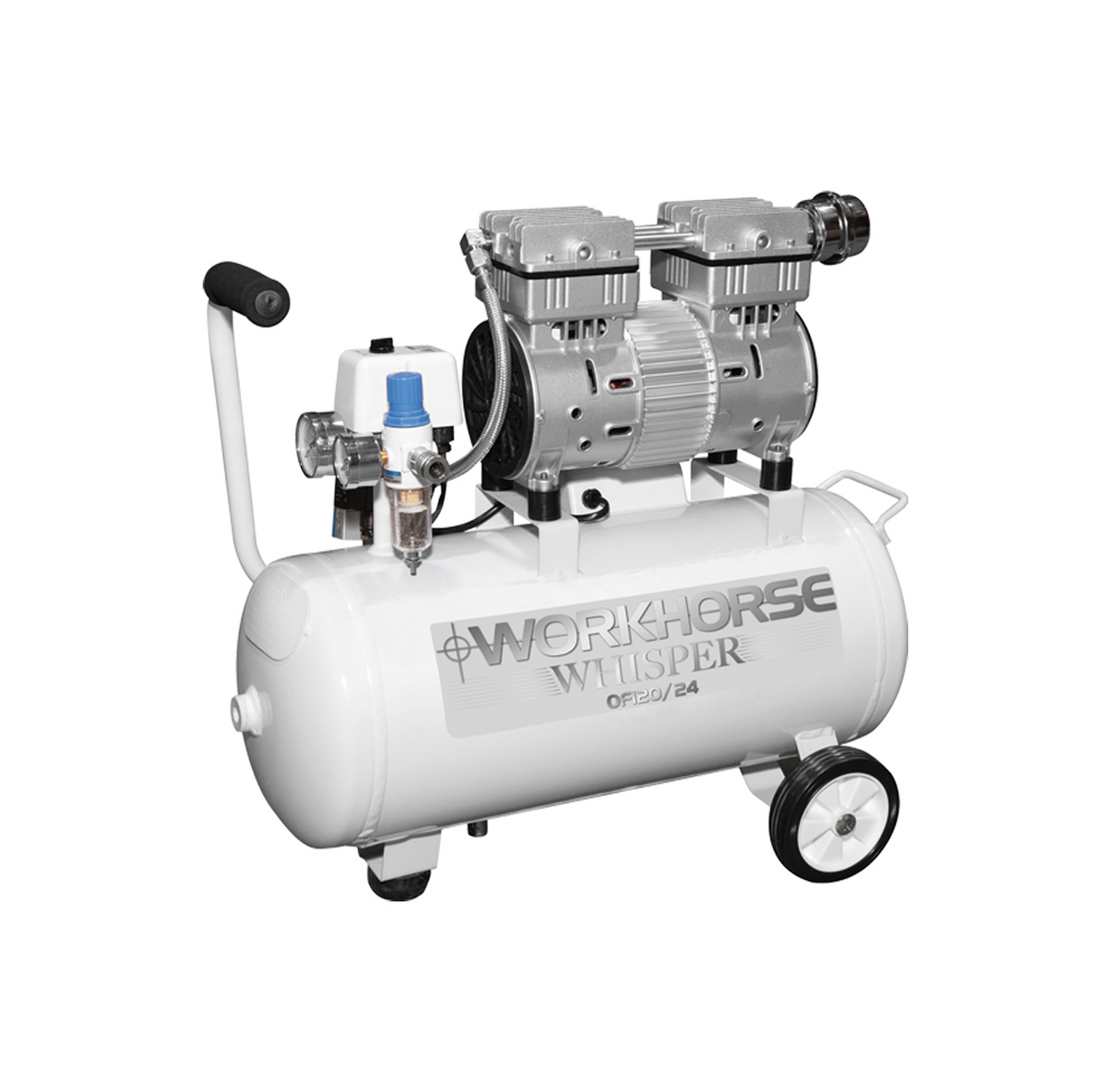 FIAC OF120/24 Workhorse Whisper Oil Free Compressor 1HP 24L 230V 8 Bar ...
