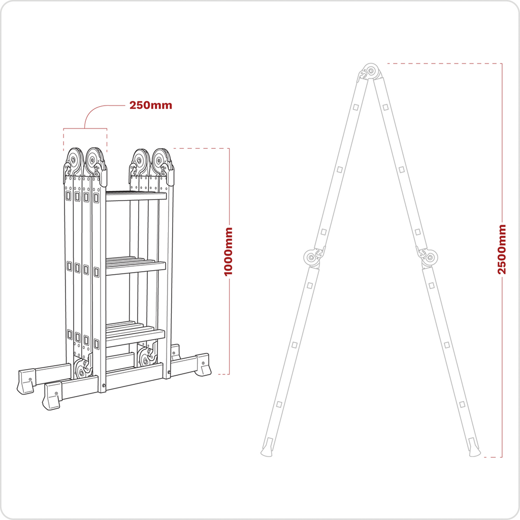 Sealey AFPL1 4-Way Aluminium Folding Platform Ladder - EN 131 ...